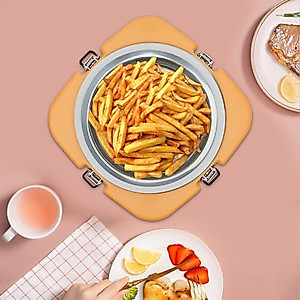 TFCFL 9.5L/2.5gal Commercial Insulated Soup Container, Commercial Food Warmer for Hot or Cold Food, Food Cooler with 4 Buckles, Soup Carrier for Restaurant, Canteen, Home (Yellow)