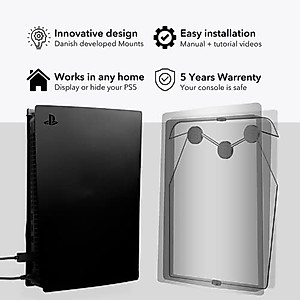 FLOATING GRIP Wall Mount Compatible with Playstation 5 Console (Standard: Fits PS5, Black)