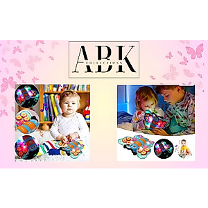 ABK Transparent Toy Car - with visible colored moving Gear System, Light and Sound Transparent Electric Car Toy Light Music LED Light Effects (Butterfly Car)