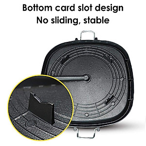 AIROKA Korean BBQ Non-Stick Square Grill Pan with Natural Material 6 Layer Coating Easy Grease Draining 11.8 Inch Gas Range Grilling Pan for Both Home & Outdoor