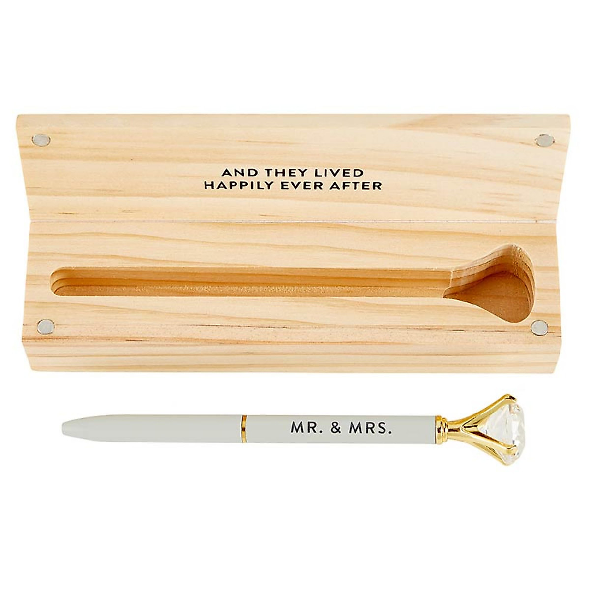 Santa Barbara Design Studio Wedding Gifts Gem Refillable Pen Wood Boxed Gift Set, 1-Piece, Mr & Mrs