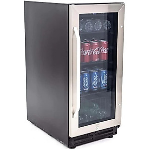 Avanti BCA3115S3S Beverage Cooler with Glass Door 72 Can Mini Refrigerator with Lock for Beer Soda Water Wine with Digital Temperature, 3.1 cu. ft, Black