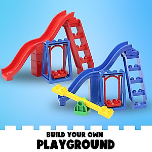 Liberty Imports 24 PCS Big Building Blocks Playground Accessories Set, Early STEM Learning Creative Building Toy Bricks for Toddlers, Kids - Compatible with Duplo