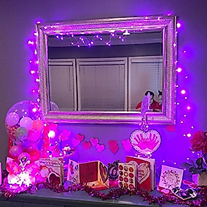 ER CHEN Pink LED String Lights Plug in, 99ft 300 LED Long Fairy Lights Dimmable with Remote, Indoor/Outdoor Silver Coated Copper Wire Decorative Lights for Bedroom, Patio, Garden, Yard