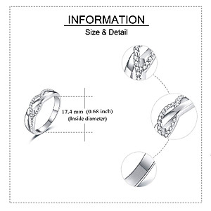 SHEAISRS Personalized 925 Sterling Silver Twisted Rope Eternity Bands Cubic Zirconia Engraving Ring for Women (01 Gold) (01 Sliver)