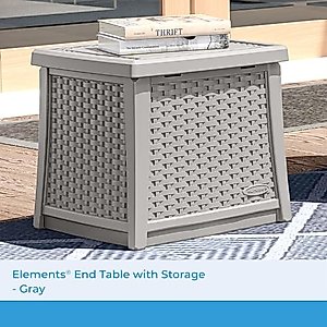 Suncast, Dove Gray Elements End Table with Storage