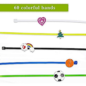60 Colorful Chicken Poultry Leg Bands Adjustable Chicken Identification Bands Plastic Cable Tie with 30 Poultry Charms Accessories for Bird Chicken Duck Parrot Geese Turkey