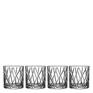 Orrefors City 10.9 Ounce Double Old Fashioned Glass, Set of 4
