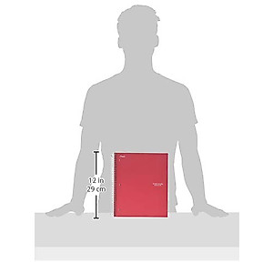 Five Star Spiral Notebooks, 3-Subject, College Ruled Paper, 11" x 8-1/2", 150 Sheets, Black, White, & Red (73393)