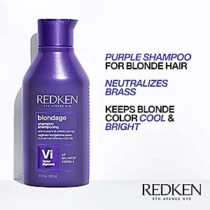 Redken Color Extend Blondage Color Depositing Purple Shampoo | For Blonde Hair | Neutralizes Brassy Tones In Blonde Hair | With Salicylic Acid | 10.1 Fl Oz (Pack of 1)