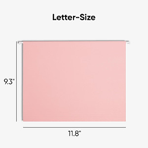 Smead Standard Hanging File Folders, 25 Count, Pink, 1/5-Cut Adjustable Tabs, Letter Size (64066)