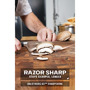 Dalstrong Gladiator Series Elite 3-Piece Knife Set W/Nomad Roll Bag & Individual Sheaths - Chef Essentials - Chef Knife, Santoku Knife, Paring Knife - G10 Handle - High Carbon German Steel