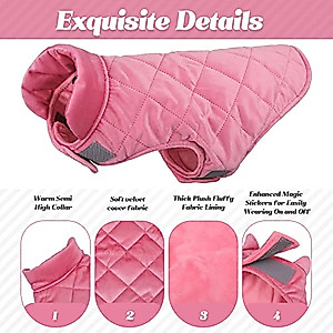 IDOMIK Dog Winter Coat Cold Weather Jacket, Pet Thick Fleece Lining Vest Reversible Warm Clothes, Windproof Snowproof Padded Sweater Outfit Apparel,Adjustable Cozy Snowsuit For Small Medium Large Dogs