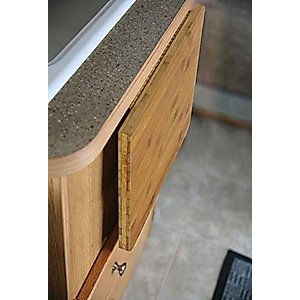 Camco 43423 Bamboo Accents RV Countertop Extension - Mounts Directly to Your Existing Countertop - Food Safe Construction - 12-Inches (L) x 13 ½-Inches (W) x ¾-Inch (Thick)