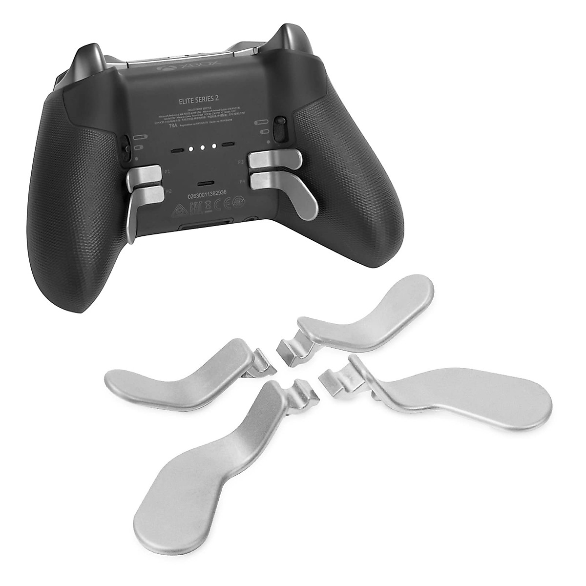 TOMSIN Xbox Elite Controller Series 2 and Series 1 Paddles,Metal Stainless Steel Paddles for Xbox One Elite 2 &1 Controller,Xbox Controller Elite 2 Core Accessories(2 Medium & 2 Mini) (Silver)