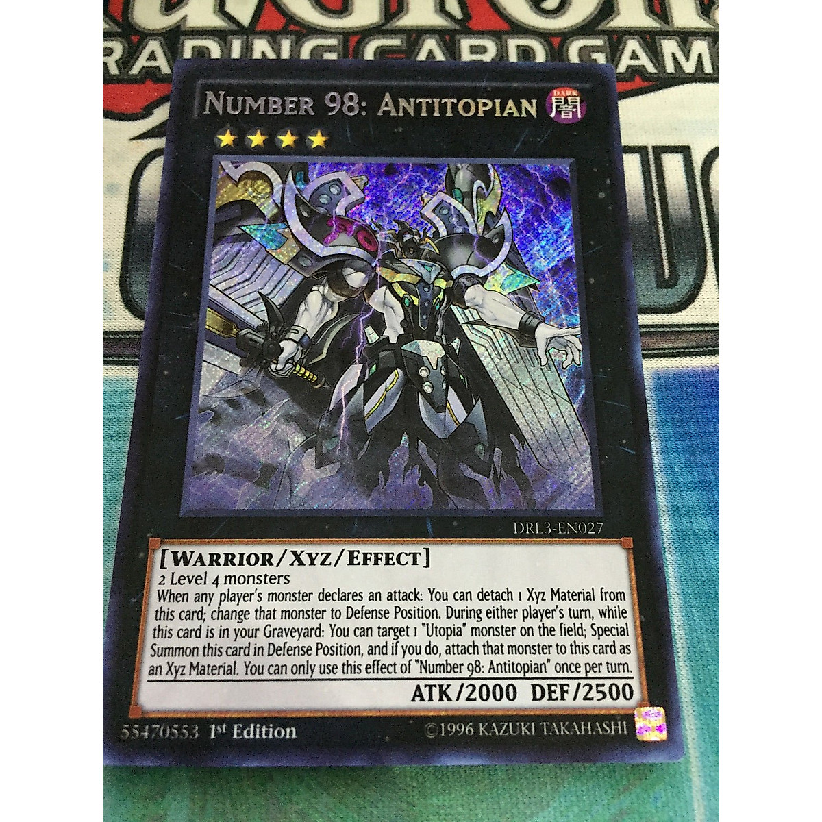Yugioh Number 98: Antitopian DRL3-EN027 Secret 1st Edition ^G#fbhre-h4 8rdsf-tg1327306