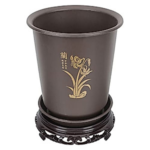 Happyyami Vintage Decor Outdoor Planters 2 Orchid Pots with Orchid pots with Holes Bonsai Planter Decorative Flower Pot with Drainage Holes Saucer and Display African Violet Pots Outdoor Decor