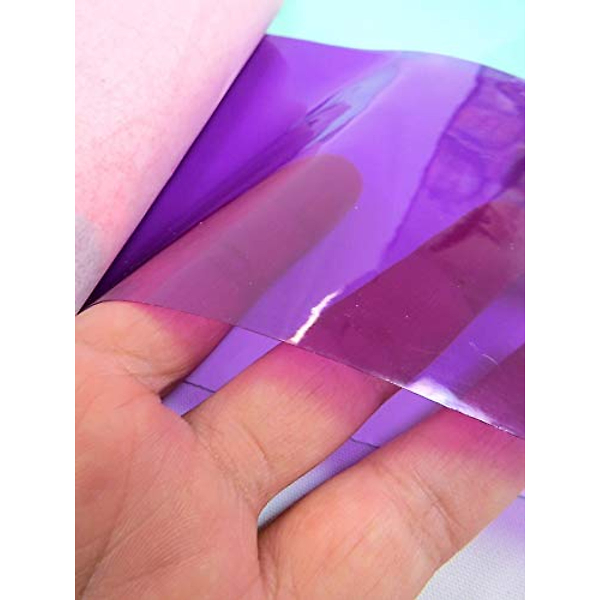 Tinted Plastic Vinyl Fabric - 12 Gauge - Sold by The Yard DIY Table Covers Machinery Tent Windows Waterproof Covering Lining (Purple)