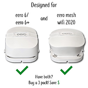 The Eero Genie for eero 6, 6+, and Mesh Wi-Fi: Wall Mount Outlet Holder Stand | Lowest Profile | Open Access | Multiple Install Options | Horizontal Outlets | Design Winner! (3-Pack)