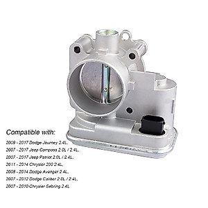 Docas Electronic Throttle Body Compatible with 2007 2008 2009 2010 2011 2012 2013 2014 2015 2016 2017 Jeep Patriot 2.0L 2.4L Compass Chrysler 200 Sebring Dodge Journey Caliber Avenger 04891735AC