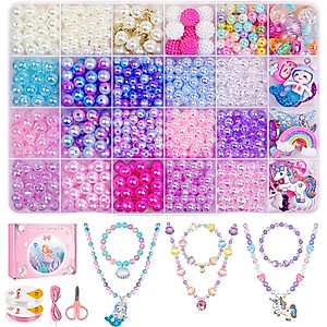 DUDUCOFU 900Pcs Mermaid Bracelet Making Kit + 30 Pack White Velvet Hangers