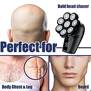 8D Floating Head Shavers for Bald Men,Waterproof Electric Razors for Wet&Dry Head,Face,Legs and Body Shaving,Portable Rechargeable Shaver Kit with Nose&Ear Hair Trimmer,90-Mins Use Time,LED Display.