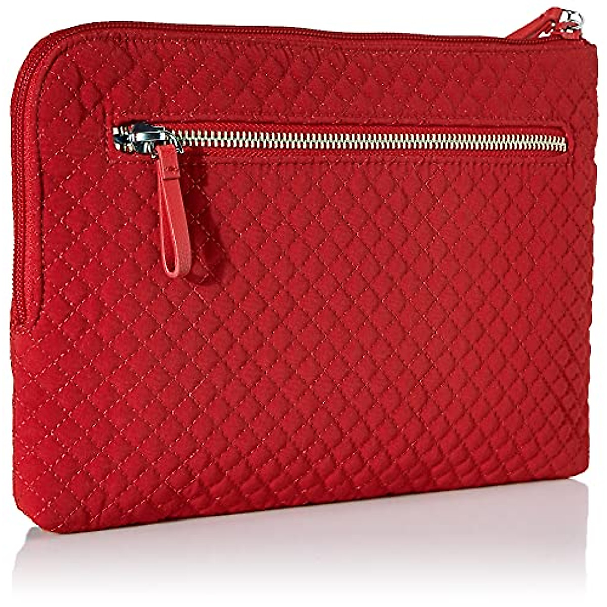 Vera Bradley Women's Microfiber Wristlet With RFID Protection, Cardinal Red, One Size