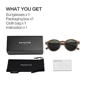 ZENOTTIC Polarized Round Sunglasses, Stylish Sunglasses for Men and Women Retro Classic, Multi-Style Selection