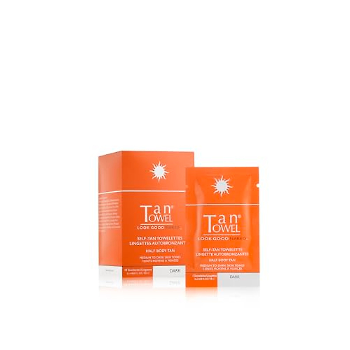 TanTowel Half Body Tan Towelettes - 10 Pack, Dark, 10 Count (Pack of 1)