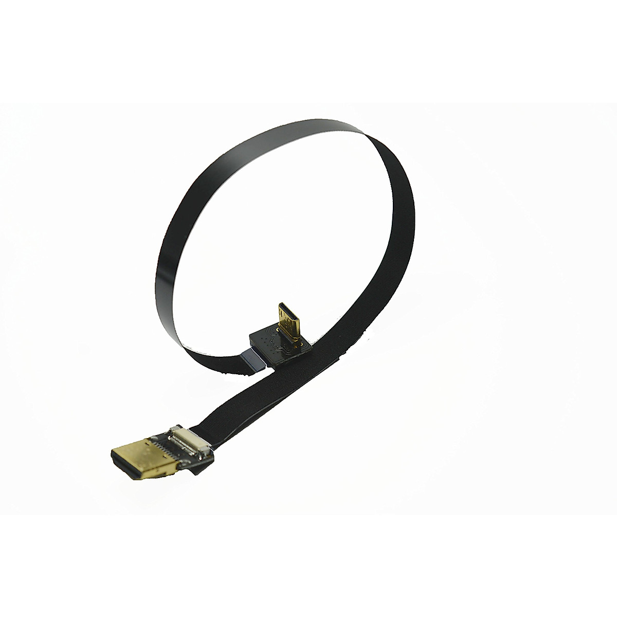 BLACK 80CM FPV Flat FFC HDMI Cable Mini HDMI male 90 degree angled to Standard HDMI Normal HDMI Full HDMI for Canon 5D3 5D2 Panasonic lumix GH3 GH2 Sony nex 5N 5T 5R 7N