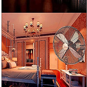 SZYDKJ Remote Control Swing Fan for Household Industry,Wall Mount Oscillating Fan Wall-Mounted Fans-Retro Antique Metal Wall Fan/ 3 Speed Settings,Quiet Operation (Size : W:400mm/H:450mm)