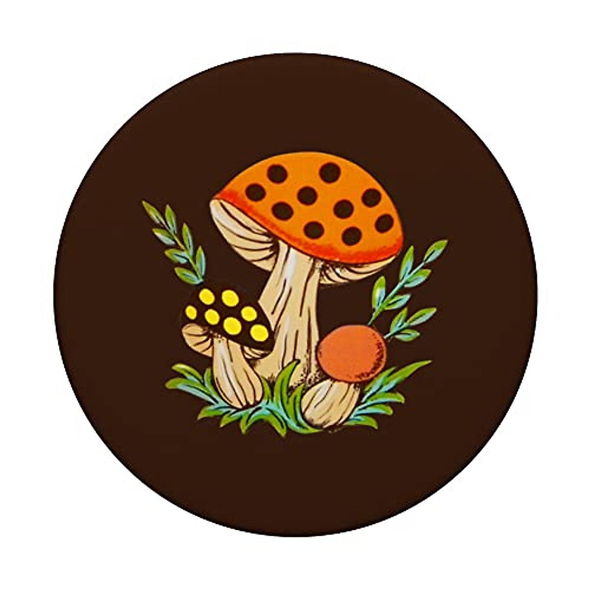 Vintage Merry Mushrooms, 70s Retro Kitchen PopSockets Swappable PopGrip