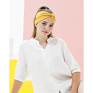 jollybows 16 Pack Headbands for Women Non Slip Wide Knotted Head Bands Elastic Twist Yoga Workout Hair Wraps for Girls