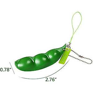 12PCS Squeeze Bean Keychain Fidget Toys for Skin Picking, Pea Pod Sensory Fidget Toys,Peanut Poppers Fidget Toy,Stress Relief Toys,Party Favors