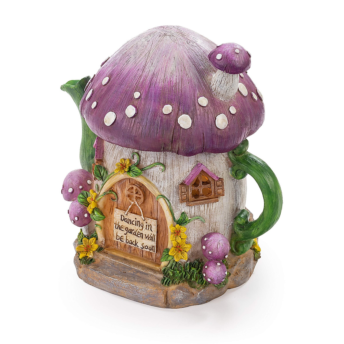 VP Home Mushroom Teapot Solar Light for Home and Outdoor Decor, Mushroom Solar Powered Flickering LED Garden Light, Solar Powered Teapot Backyard Party Decoration Light, Fairy Garden House