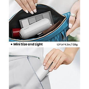 Gaiatop Portable Foldable Small Fan, Mini Hand Held Fan with USB Rechargeable 2000mAh Battery, Eyelash Fan for Girls, Travel For Women, Outdoor, White