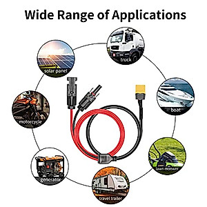 YACSEJAO Solar to XT60 Connector Cable 1.8M/5.9FT 16AWG Solar Charge Adapter to XT60H Male Extension Cable for RV Portable Power Station, Lipo Battery