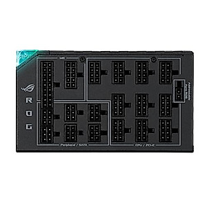 ASUS ROG Thor 1600W Titanium (1600 Watt, Fully Modular Power Supply, 80+ Titanium, Lambda A++ Certified, GaN MOSFETs, Digital Power Control, ROG heatsinks, 135mm PWM Fan, 0dB Mode, OLED Panel)