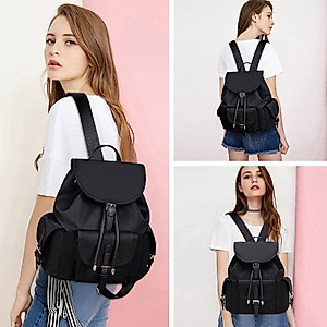 Backpack Purse for Women,Multipurpose Large Capacity Oxford Shoulder Bag,for Outdoor Travel Shopping Sport (Color : Black)