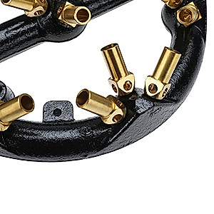 Mono-gatari Propane Gas Jet Burner 23 Tips Cast Iron Body Round Nozzle Jet Burner for Wok Range,Stir Fry,Grilling 0.5mm Hole Up 100,000 BTU