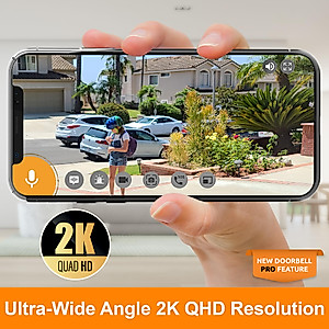 TOUCAN 1080P Wireless Video Doorbell with Wireless Chime, 2-Way Audio, Motion Detection, Night Vision, 180-Degree Ultra Wide Angle Lens, Compatible with Alexa & Google Home, No Subscription Required