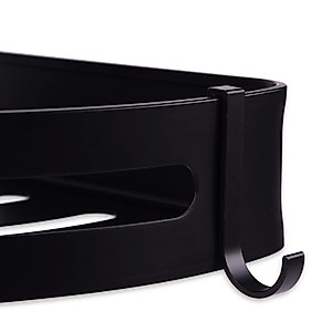runmade 2 Pack Corner Shower Shelf Caddy Wall Mounted Organization Bathroom Basket Storange Shelves Triangle Shampoo Holder With 4 Hooks Matte Black