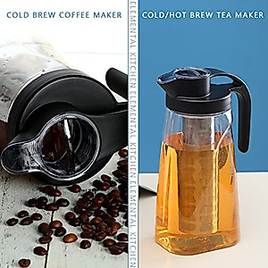 Cold Brew Coffee Maker with Stainless Steel Filter, 70oz, 2-Quart, Airtight BPA-free Tritan Pitcher, Crowed Iced Tea Maker