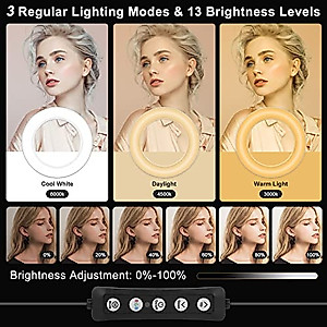 6.5" Ring Light for Computer Video Conference Lighting, Zoom Meetings. 29 Modes Dimmable Ringlight with Desk Tripod Stand and Clip. Laptop Webcam Light. Portable Selfie Light with RGB LED