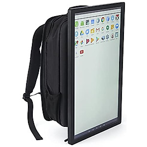 Displays2go Walking Digital Billboard, 21.5" LCD Screen, 7.1 Android OS, Rechargeable - Black (SMBDS21)
