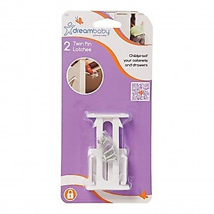 Dreambaby Twin Pin Latch Cabinet Drawer / Door Child Safety Lock - 2 pack10