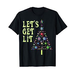 Let's Get Lit Shirt Adult Funny Christmas T Shirts T-Shirt