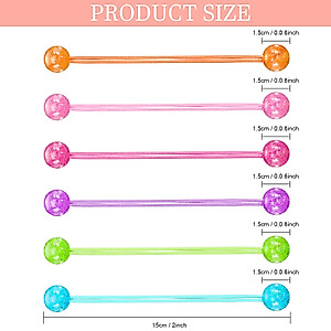 Juinte 6 Pairs Ball Hair Bands, 6 inches Acrylic Butterfly Ponytail Hair Bands, Hair Accessories for Girls Women Kids, Multicolor (12 Count)