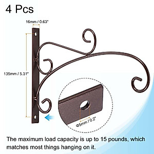 Tool parts 4pcs Iron Wall Hooks Bracket 230mmx155mmx16mm for Hanging Lanterns Bronze