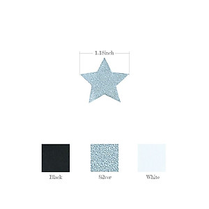 Black and White Glitter Silver Paper Twinkle Little Stars Confetti Wedding Birthday Theme Party Favors Table Scatter Decorations, 1.2 inch, 200pc